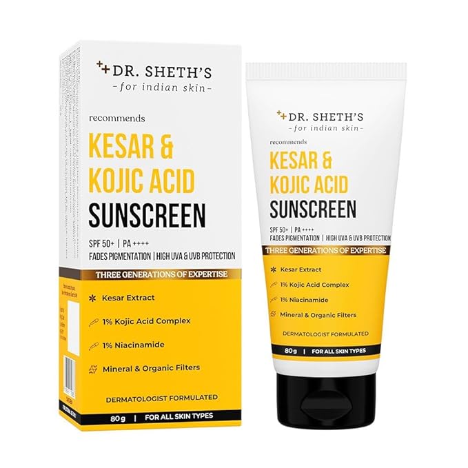 Dr. Sheth's Kesar & Kojic Acid Sunscreen - Ethnic Khazana