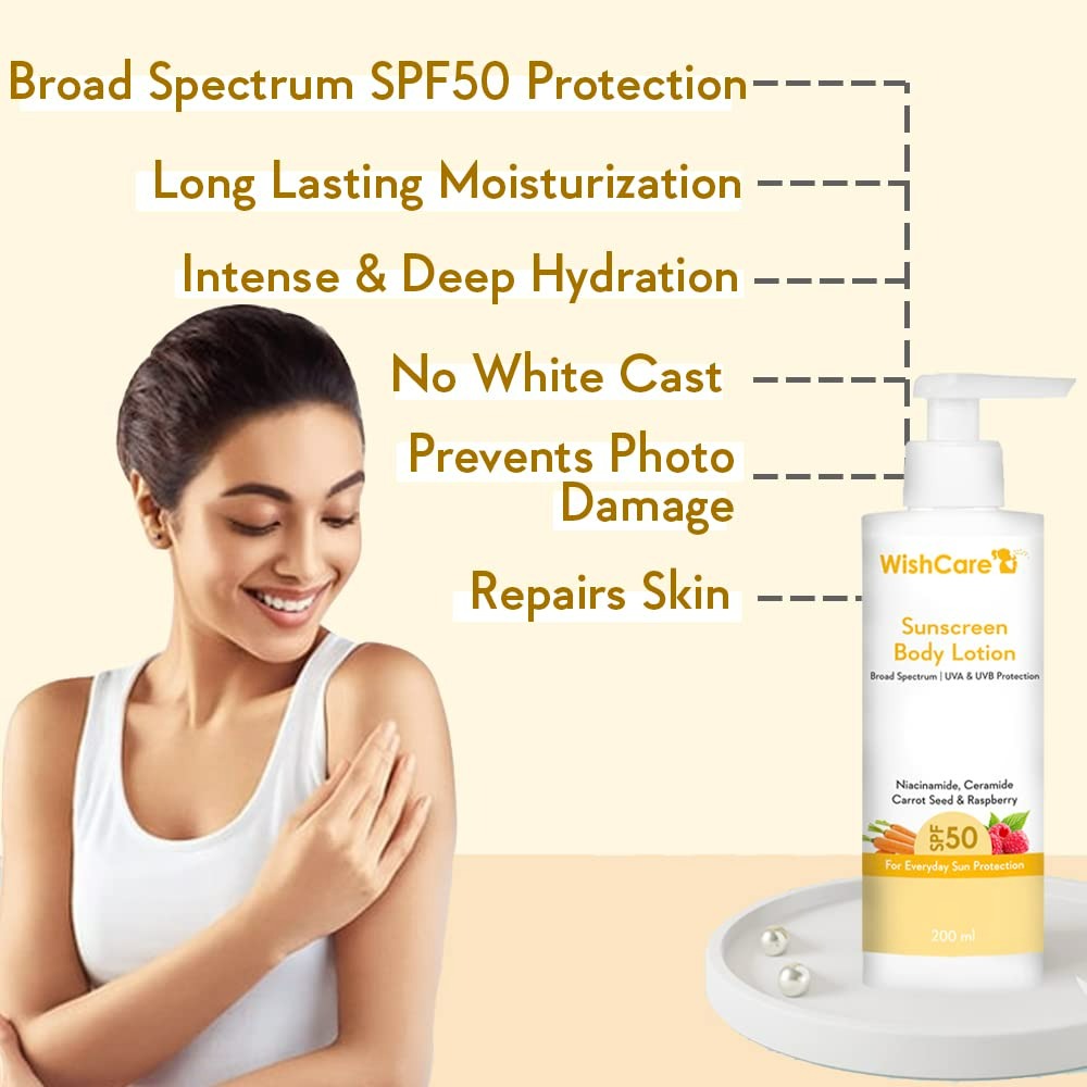 Wishcare Sunscreen Body Lotion SPF 50 - Ethnic Khazana